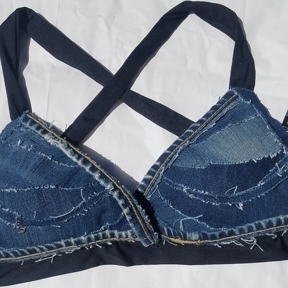Tasty Raw Edge Denim | Swim | Tasty Raw Edge Denim Torn Swim Top Style ...